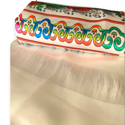 Multi-Coloured Auspicious Symbols Offering Scarf (Khata) - Premium 2.5 ...