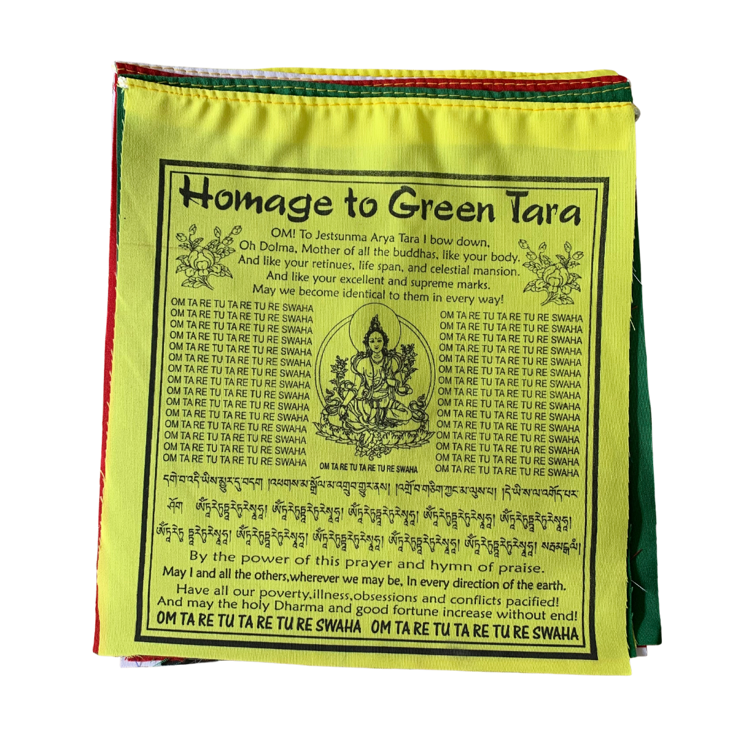 Green Tara Prayer Flags -English – Tibetan Emporium